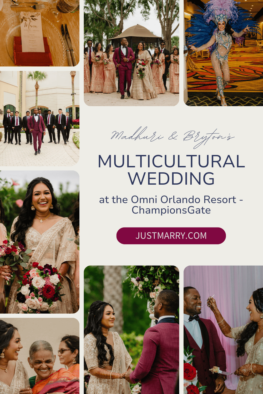Madhuri and Bryton’s Multicultural Wedding at Omni Orlando Resort - Just Marry!