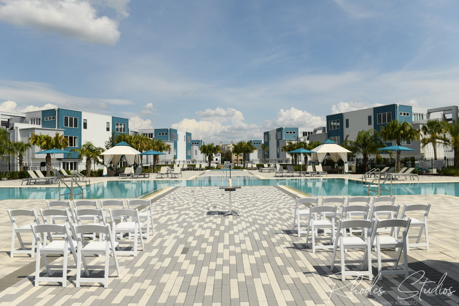 Pool Wedding Venue | Taylor and Aaron at Rentyl Resorts - Just Marry!