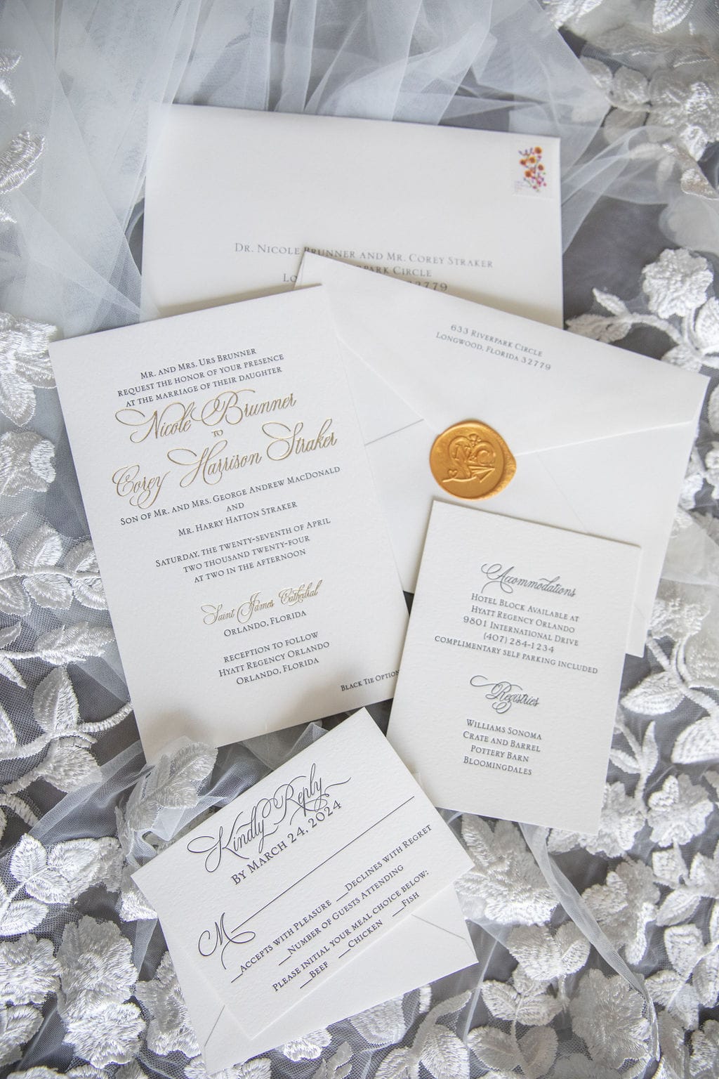 Gold and Ivory Wedding | Nicole and Corey at Hyatt Regency Orlando ...