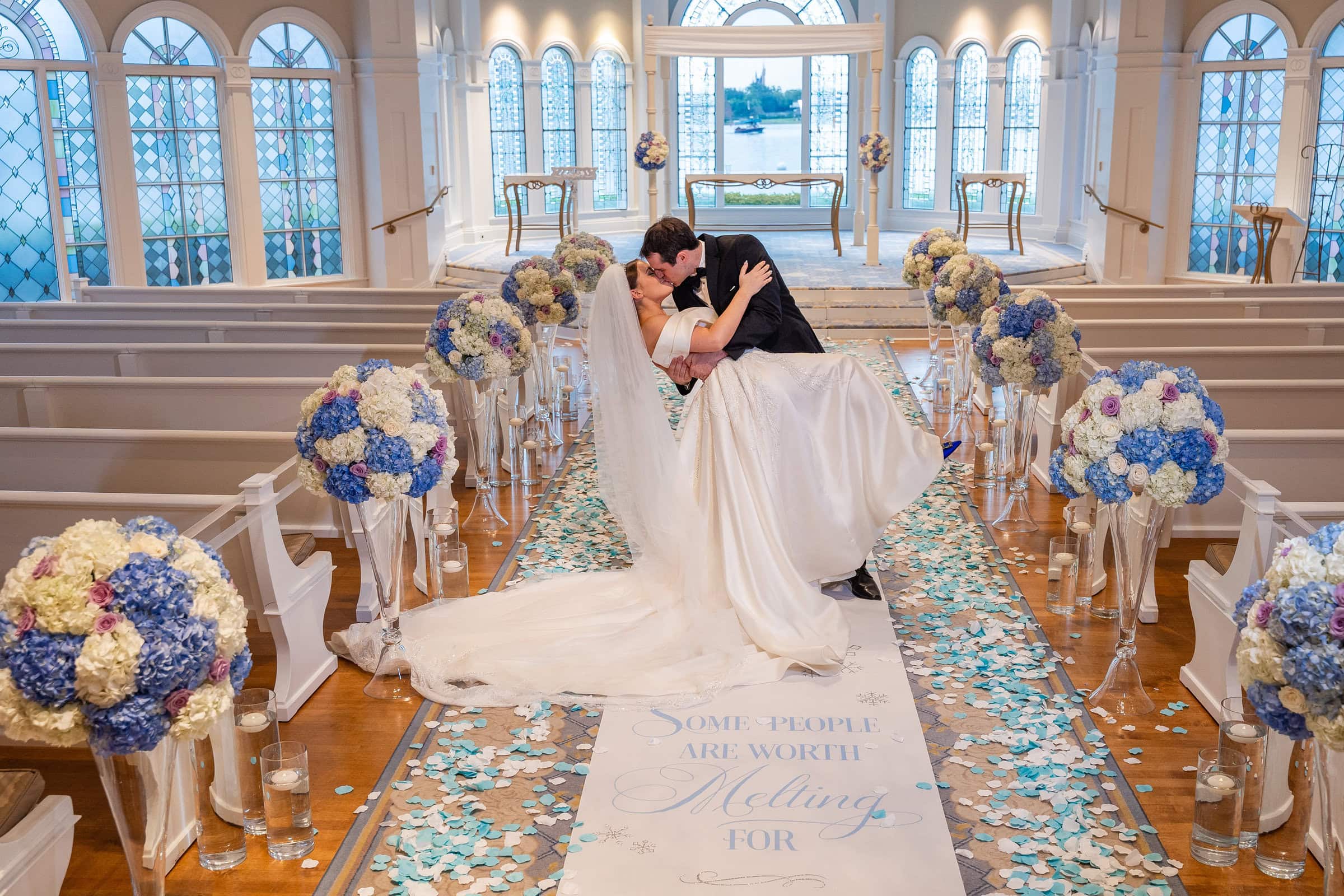 Frozen Wedding | Allison and Scott at Disney’s Wedding Pavilion - Just ...