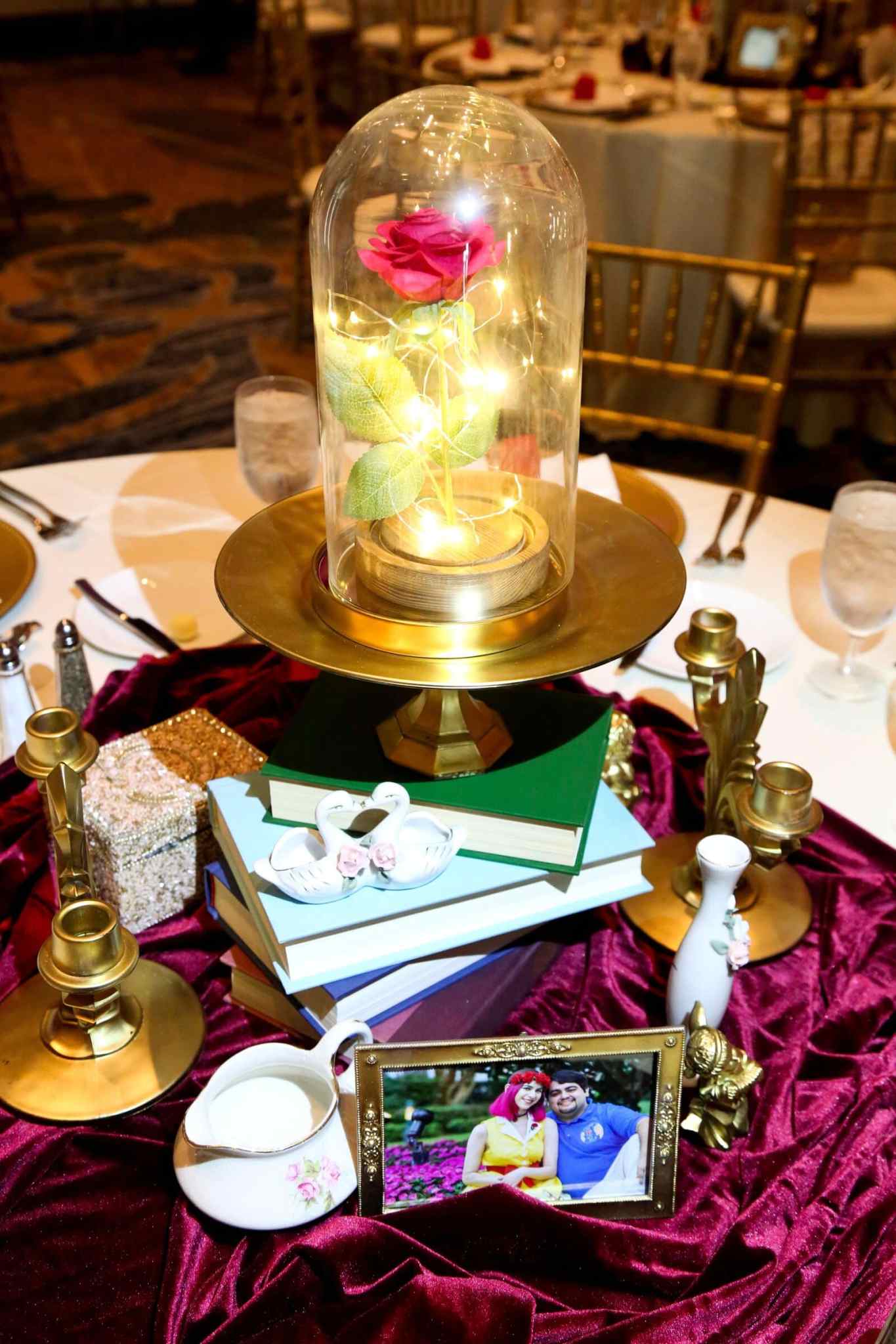 Beauty and the Beast Décor | Kirsten and Antonio’s Wyndham Wedding ...